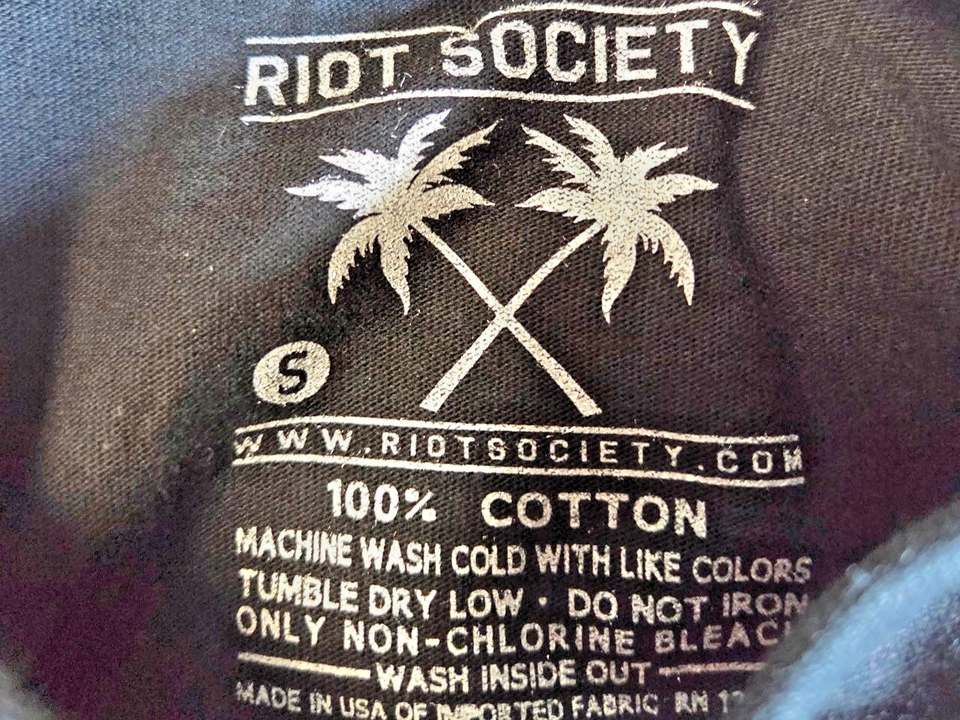 Riot Society mens shirt small Black Sociedad De Disturbios Y2K Vintage ...