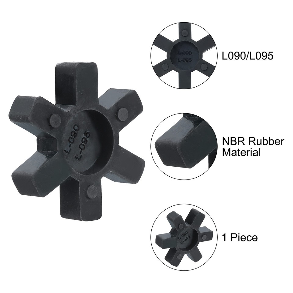 3pcs L090/L095 Jaw Coupling Insert NBR Rubber L-Jaw Coupler Set, Black | eBay Australia