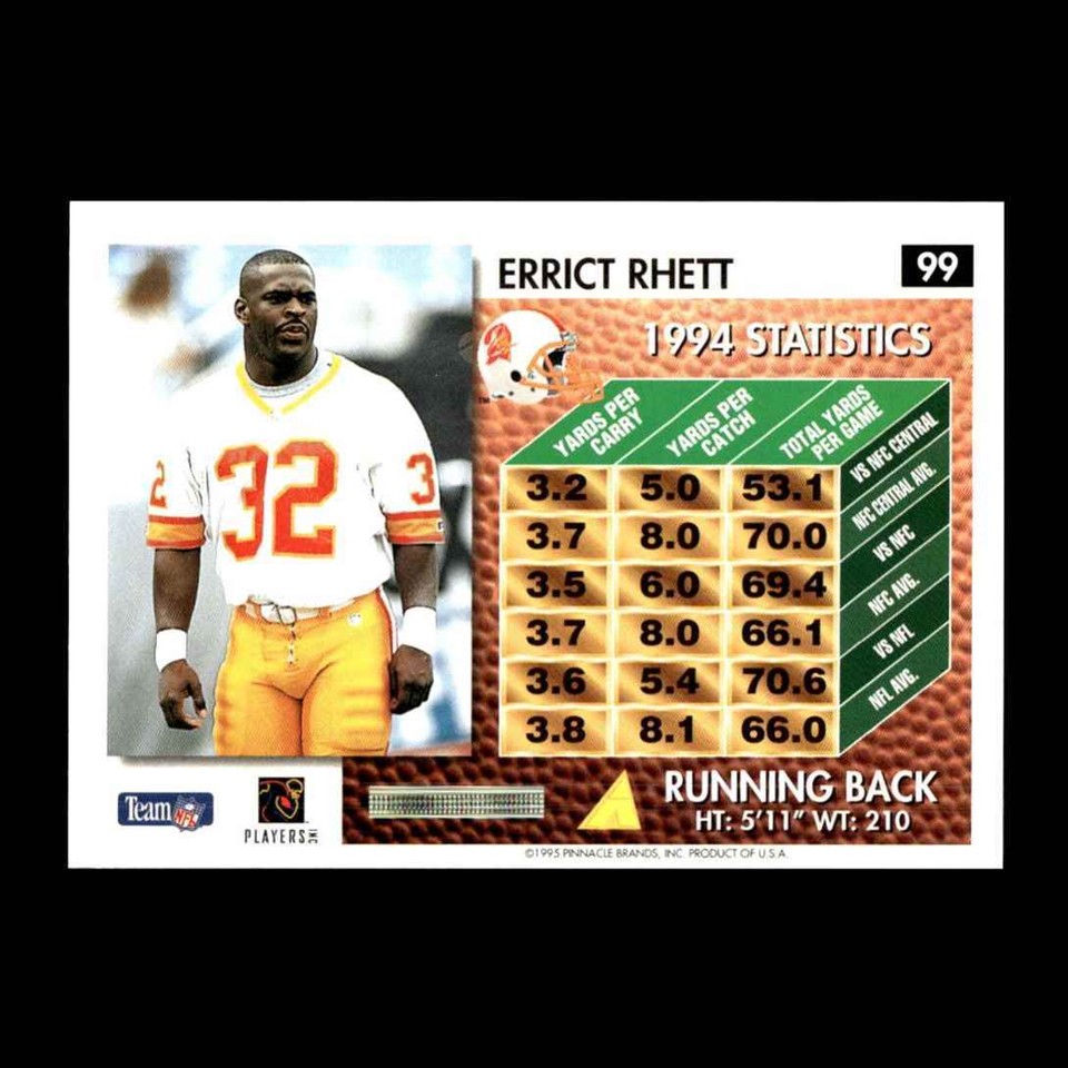 Errict Rhett 1995 Summit Tampa Bay Buccaneers #99 R327I 87 | eBay