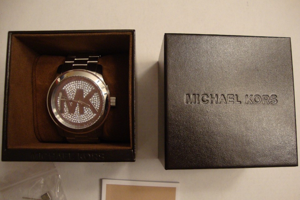 BRAND NEW IN BOX Michael Kors Runway MK5544 Women's Silver Watch ...