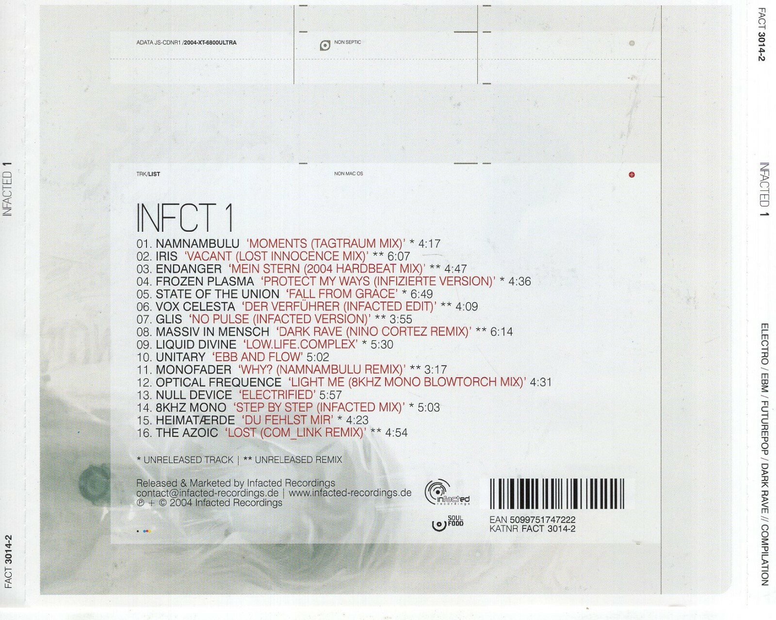 CD INFACTED 1 2004 EX+ (B3385) | eBay