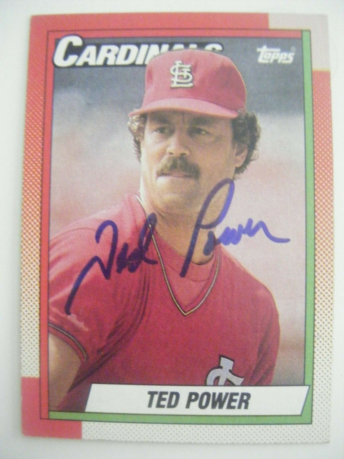 TED POWER signed CARDINALS 1990 Topps baseball card AUTO KANSAS STATE ...
