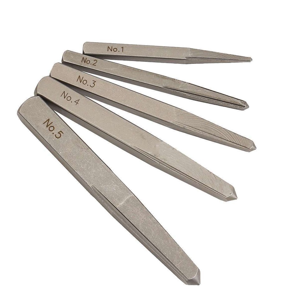 5 Pcs/ Set Straight Fluted Screw Extractor Drill Square Easy Out ...