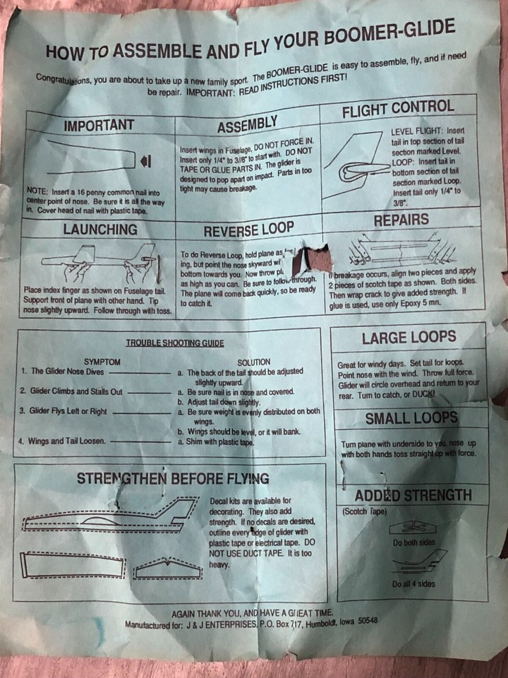 Vintage Boomer Glider Styrofoam plane toy 1960's-1970's | eBay