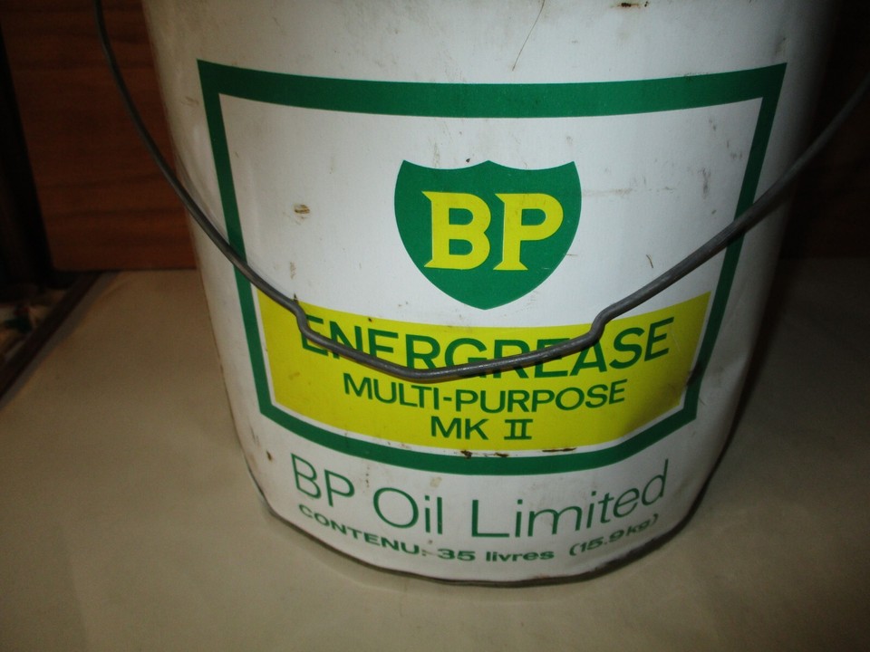 Vintage BP British Petroleum 35LB Grease Pail Bucket ENERGREASE Canada ...