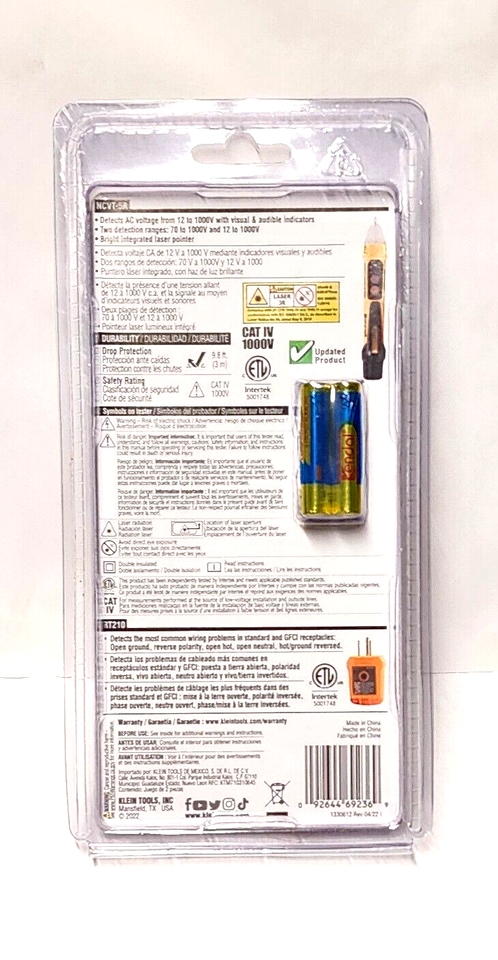 Klein Tools NCVT5KIT Electrical Tester Kit with Dual-Range and Laser ...