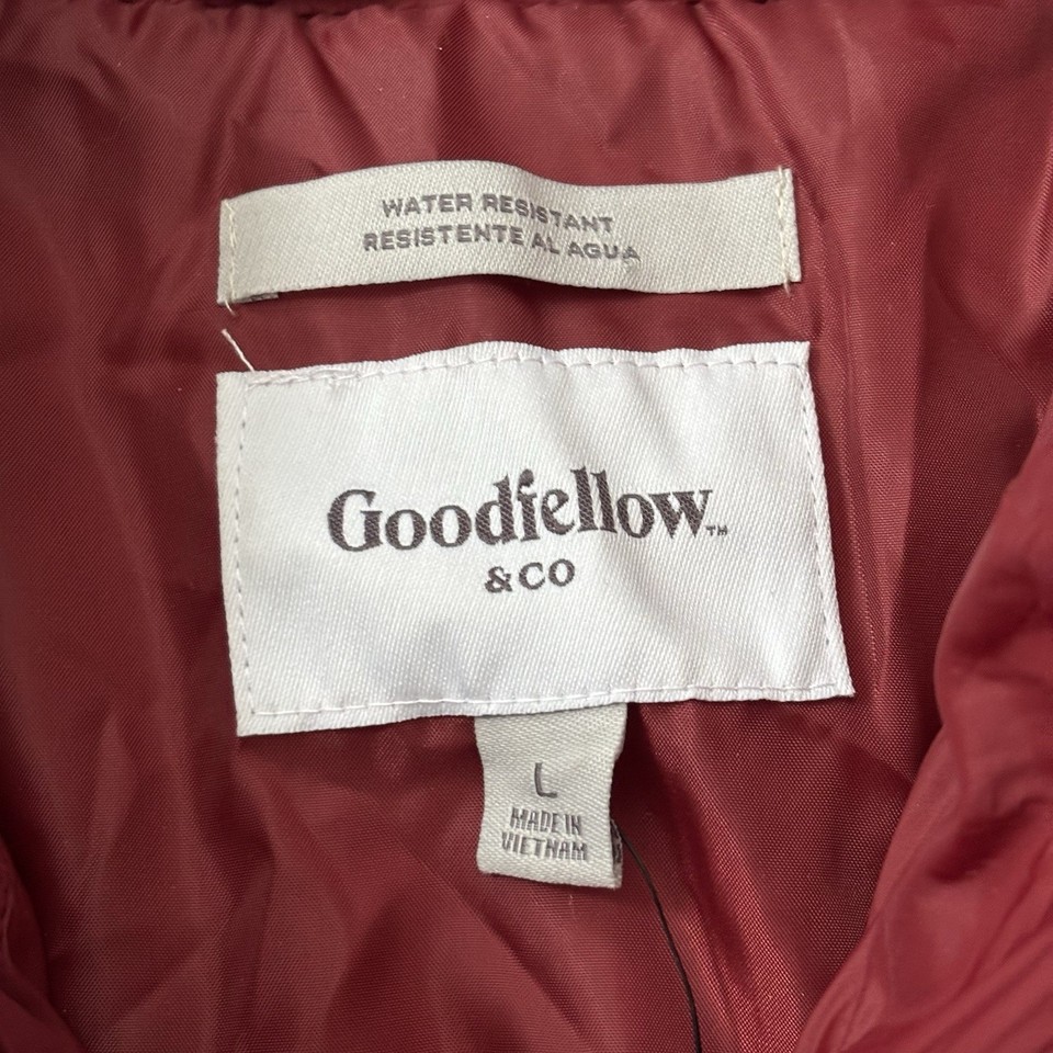 Men's Lightweight Puffer Jacket - Goodfellow & Co Robust Maroon Size ...