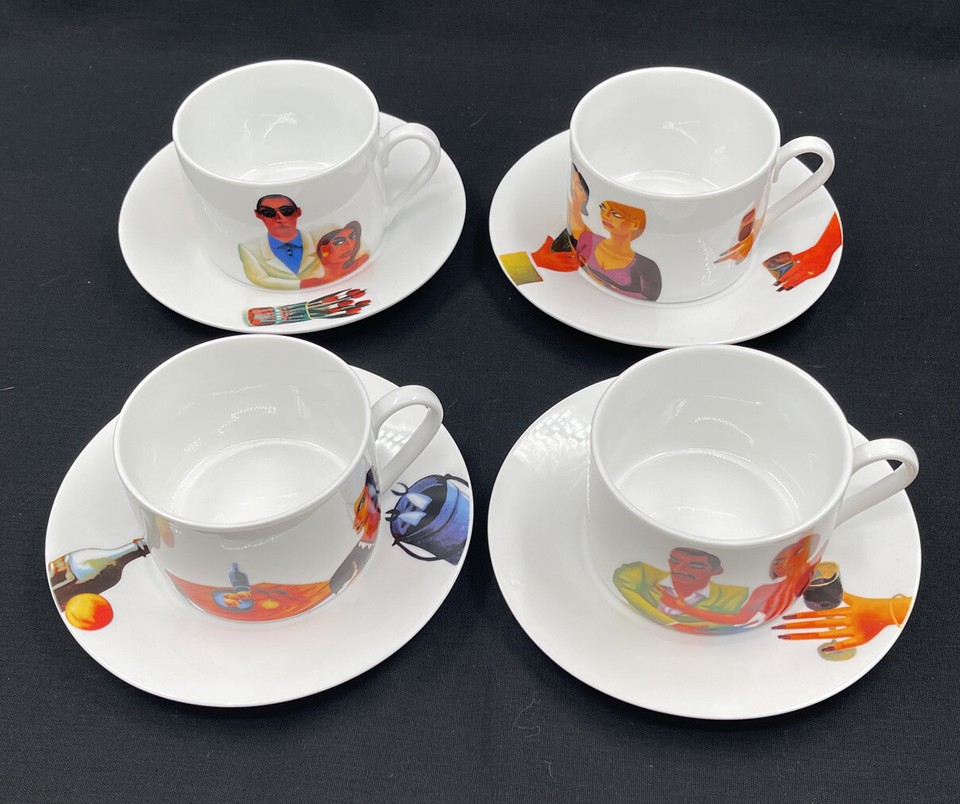 Cappuccino Set 4 Cups/Saucers Knuttel Cafe Collection Hell's Kitchen ...