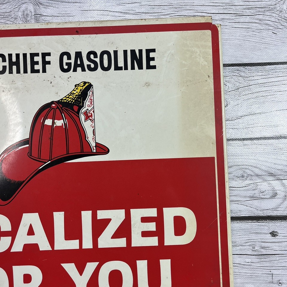 Texaco Fire Chief Gasoline Vintage Metal Sign Localized For You Gas Oil ...