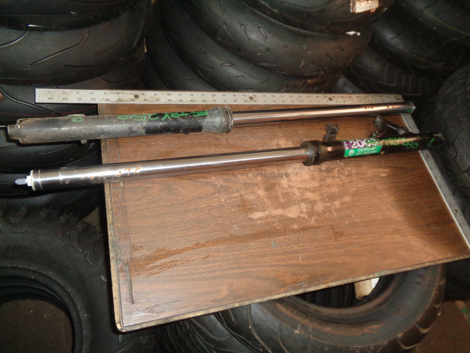 1985 OEM yamaha tri-z 250 ytz 250 front fork tubes shock strut tubes ...