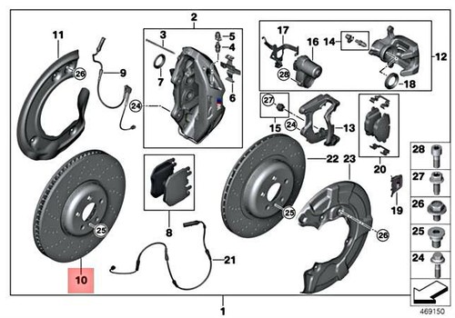 Genuine BMW G11 G12 G14 G15 G30 G31 G32 518d 520d 520dX Brake Disc ...