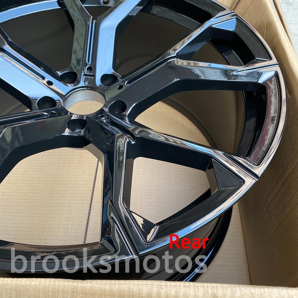 21" GLOSS BLACK WHEELS RIMS FIT 2019+ BMW X5 2020+ X6 741 21X9.5 21X10 ...