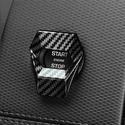 Carbon Fiber Car Engine Start Stop Push Button Switch Cover Trim ...