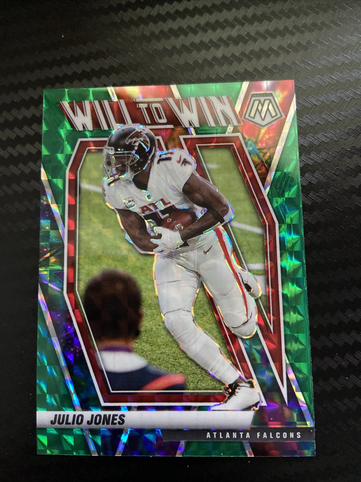 2021 Mosaic Green Prizm Julio Jones Football Card WW-14 Atlanta Falcons ...