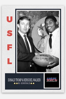 DONALD TRUMP & HERSCHEL USFL CUSTOM MADE RETRO CARD | eBay