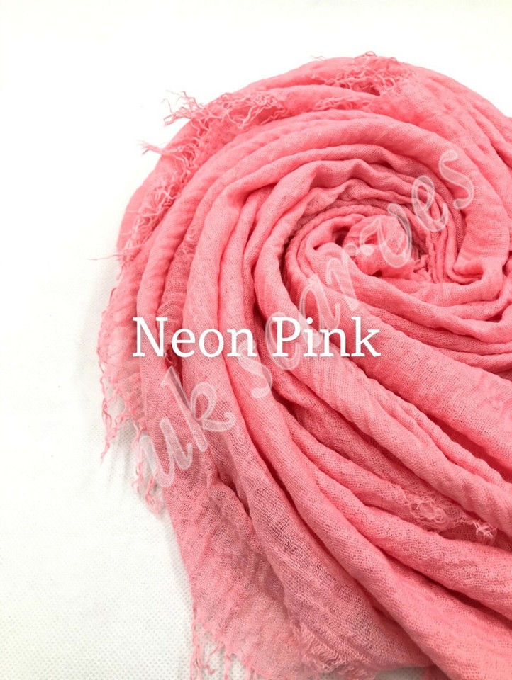 New Style Crinkle Scarf Hijab Plain Maxi Headscarf Crimp Scarves Shawl ...