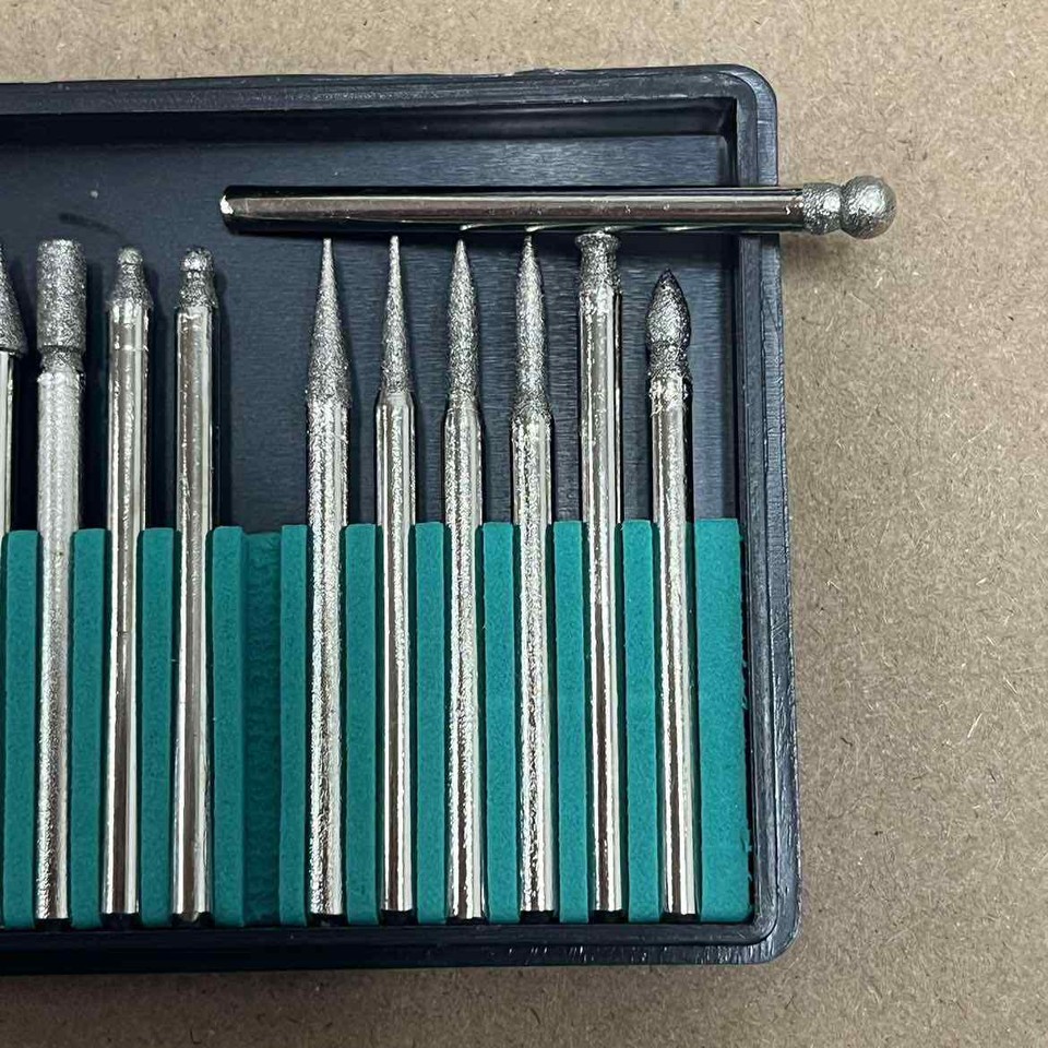 20PCS Premium Diamond Cutting Burr Bit Set Silver For Jewelry, Glass ...