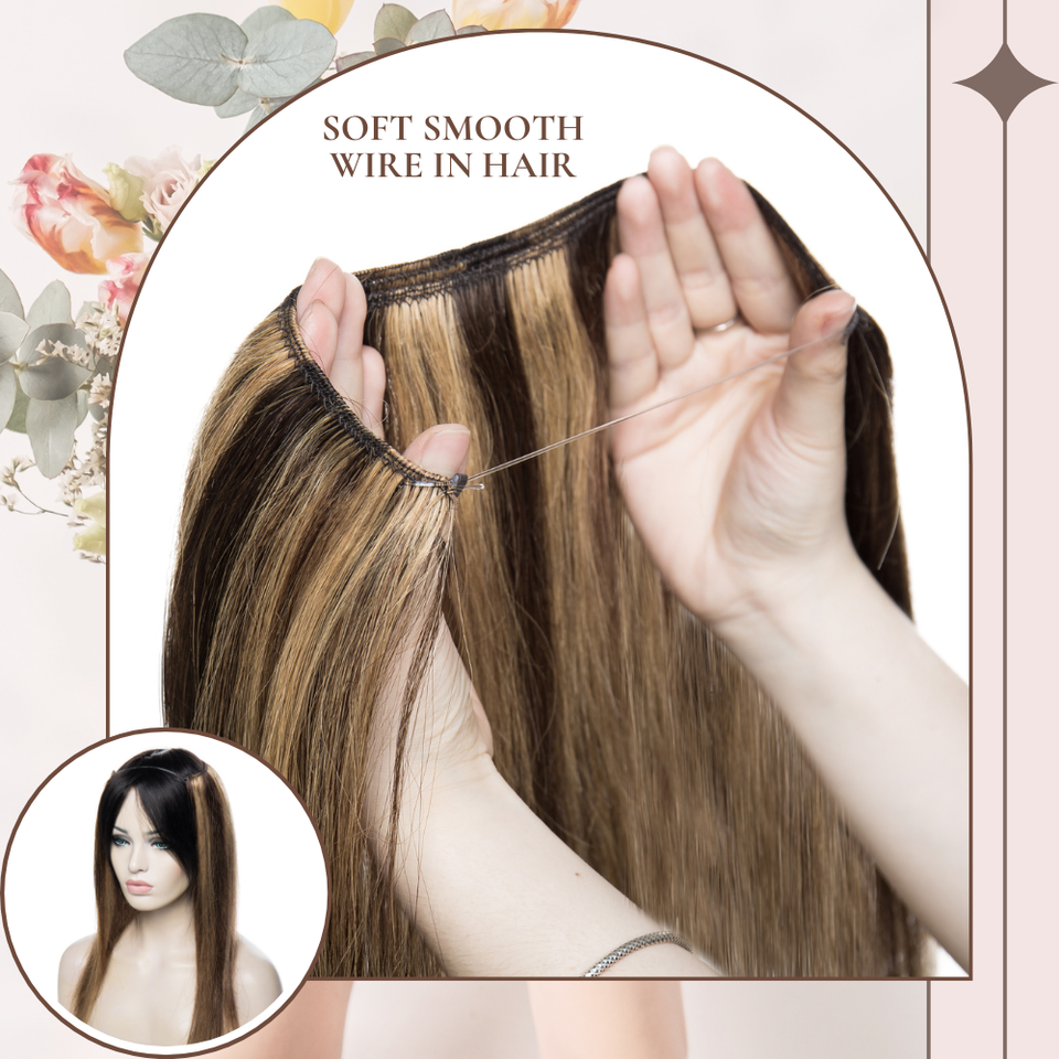 Hidden Secret One Piece Weft Wire on 100% Real Hair Human Extensions ...