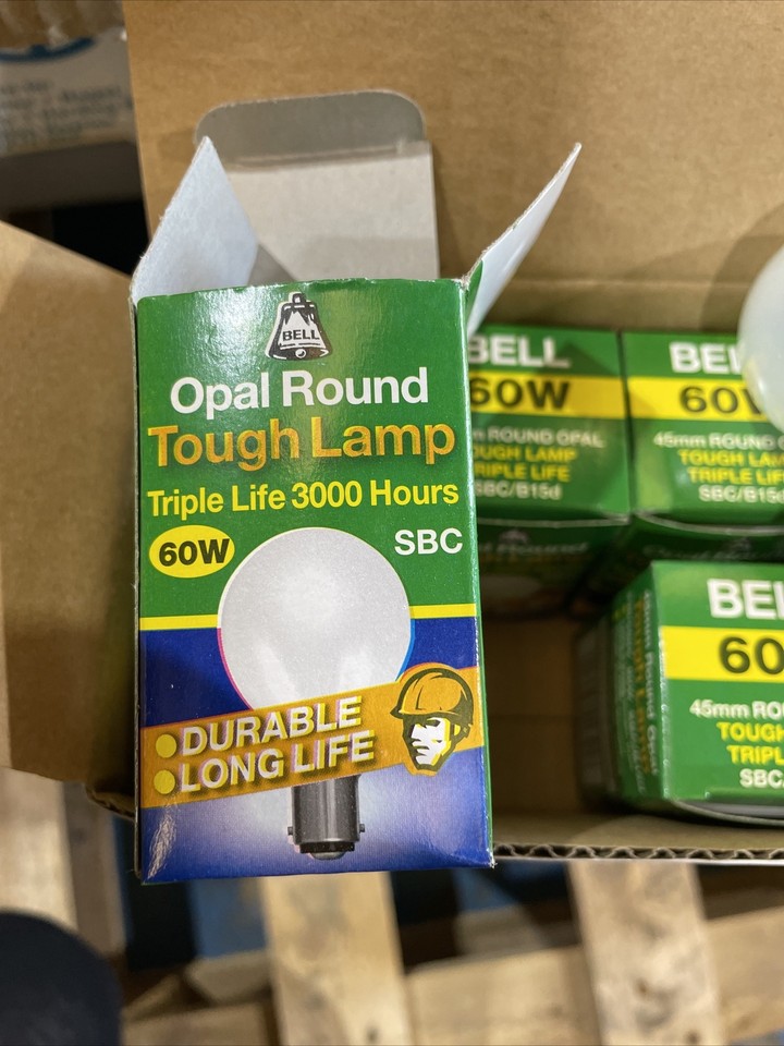 60W Opal SBC Bulb Tough Round Bulb 45mm 3000 Hours Life - 10 PACK | eBay UK