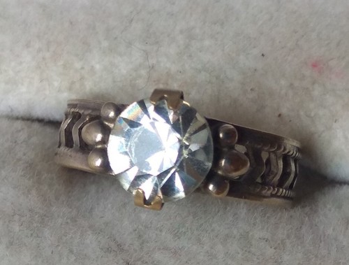 RARE Vintage old Elegant white stone RING SILVER 875 stamp USSR ANTIQUE ...