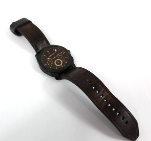 Fossil Men's Machine Chronograph Watch Model FS4656 Leather Strap St ...