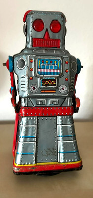 Giocattolo spaziale di latta anni '50 Atom Robot tin toy di KO Yoshiya ...