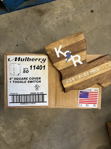 MULBERRY 11401 4" Raised SWITCH COVER Steel Finish Powder Coated *QTY ...