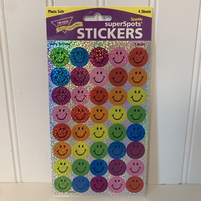 Vintage Trend Enterprises Sparkle Super Spots Stickers Silly Smiles New ...
