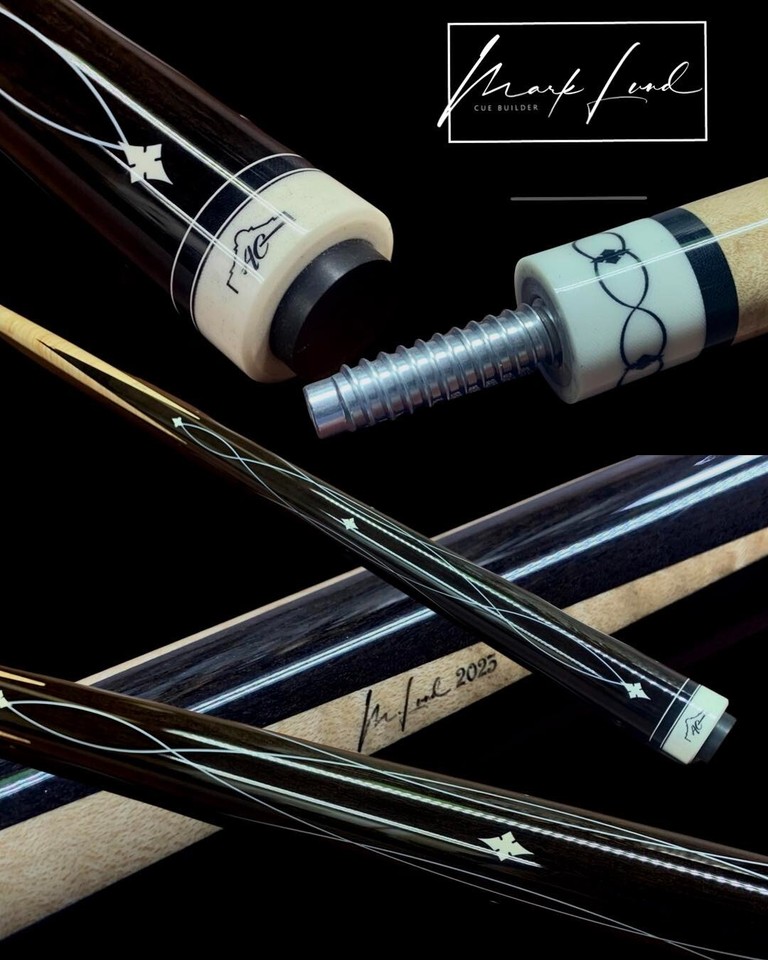 Mark Lund Alamo Custom Pool Cue. Wrap-less Cue. One Maple & One ...