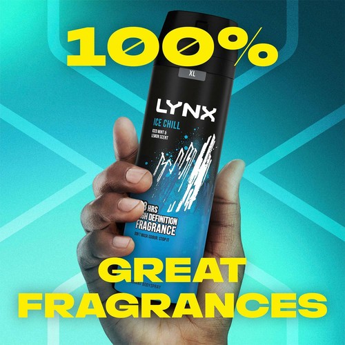 Lynx XL Ice Chill 48H Fresh Iced Mint & Lemon Scent Body Spray ...