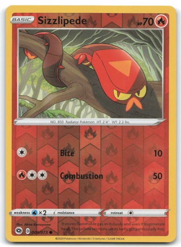 Sizzlipede #9/73 Champion's Path Common Reverse Holo MP Pokemon Card ...