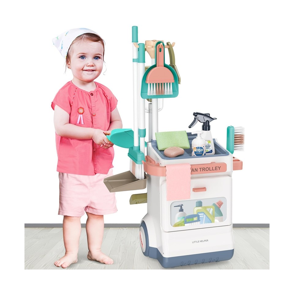 deAO Kids Cleaning Set, 20 PCS Pretend Play Housekeeping Supplies Kit ...