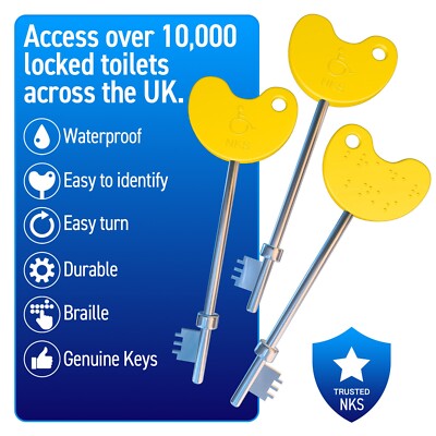 NKS RADAR KEY Disabled Toilet Bathroom Door Access Braille Easy Turn ...