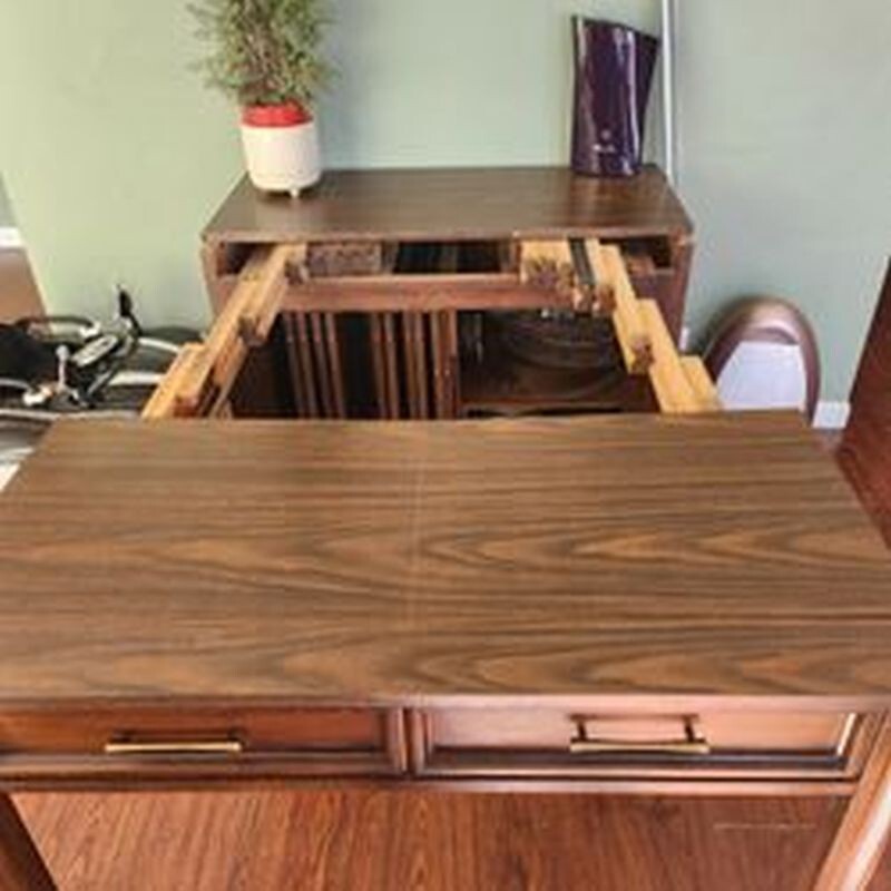 SAGINAW EXPANDOMATIC MID CENTURY MODERN CONSOLE -TO- DINING TABLE MCM ...