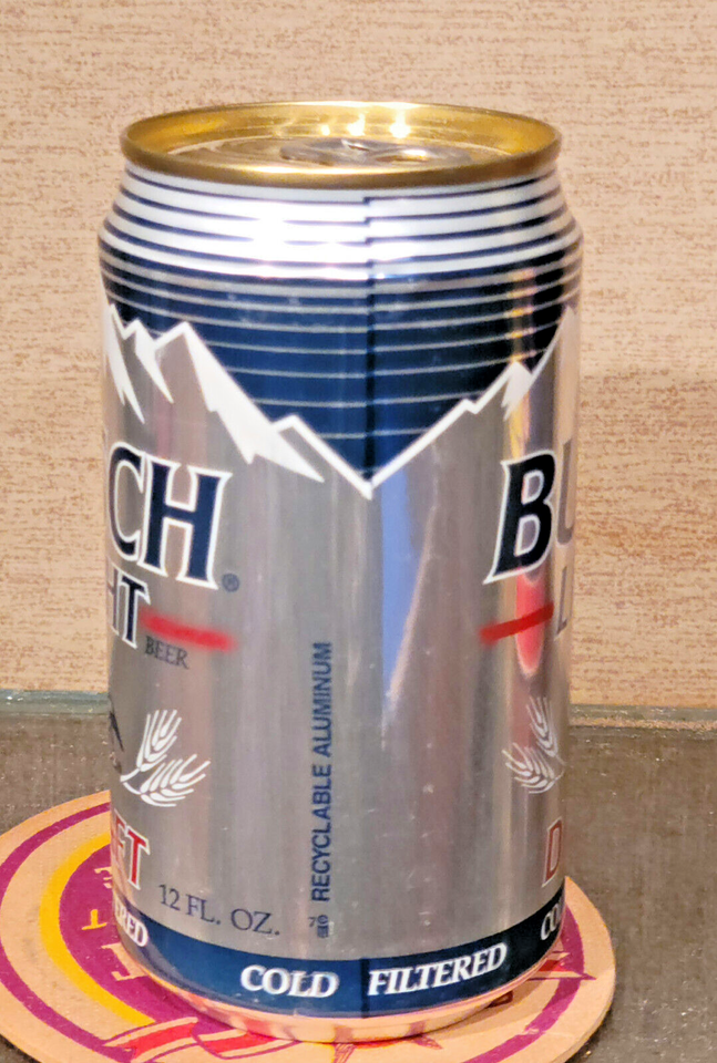 1990s BOTTOM OPEN ALUMINUM BUSCH LIGHT DRAFT BEER CAN ST LOUIS MISSOURI ...