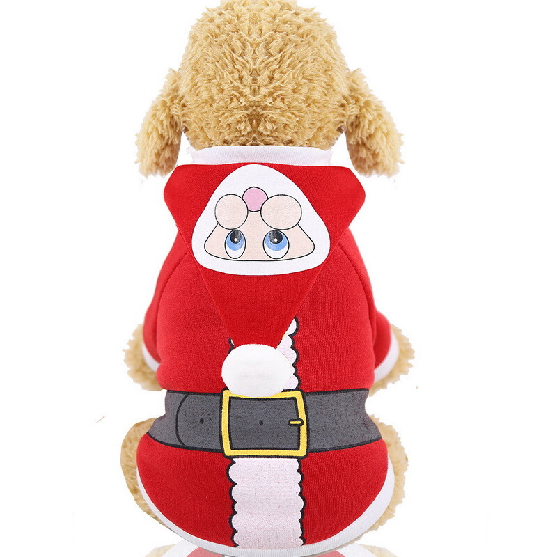Pet Dog Puppy Santa Shirt Christmas Clothes Costumes Warm Jacket Coat ...