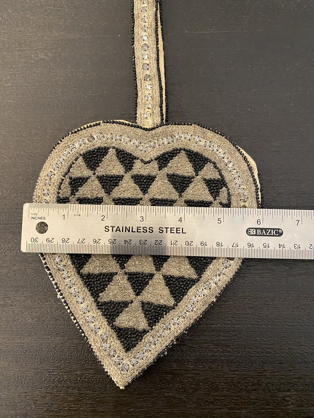 Antique/Vintage Micro Beaded Heart Shaped Purse - Val… - Gem