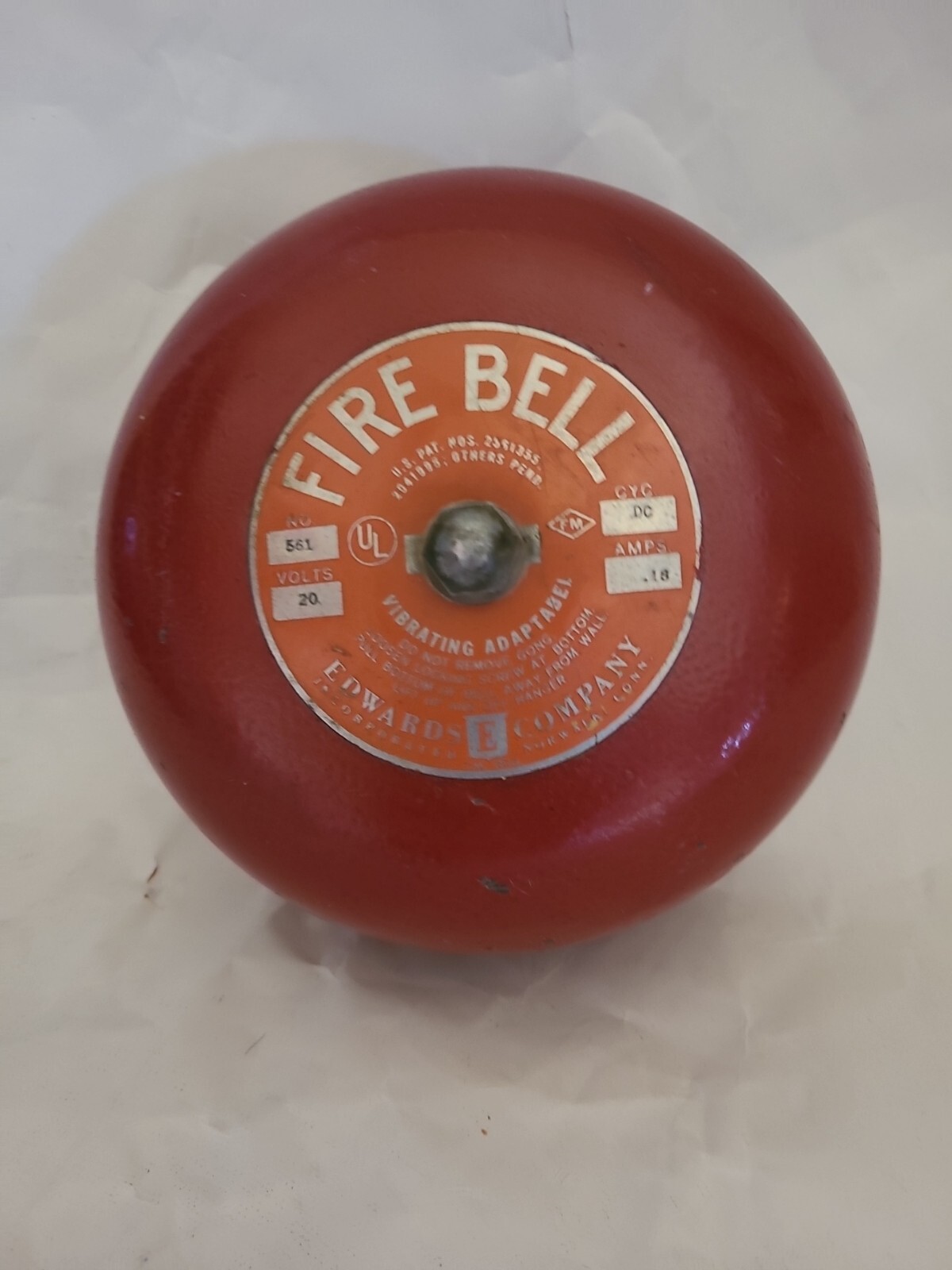 Edwards #561 Fire Bell Volts 20 CYC DC Amp.18 | eBay