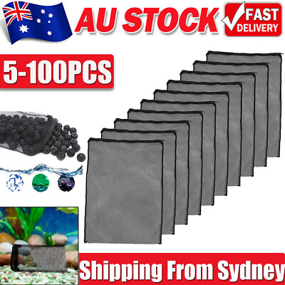 UP 100 Aquarium Filter Bag Fish Tank Bio Ball Media Mesh Storage Bag ...
