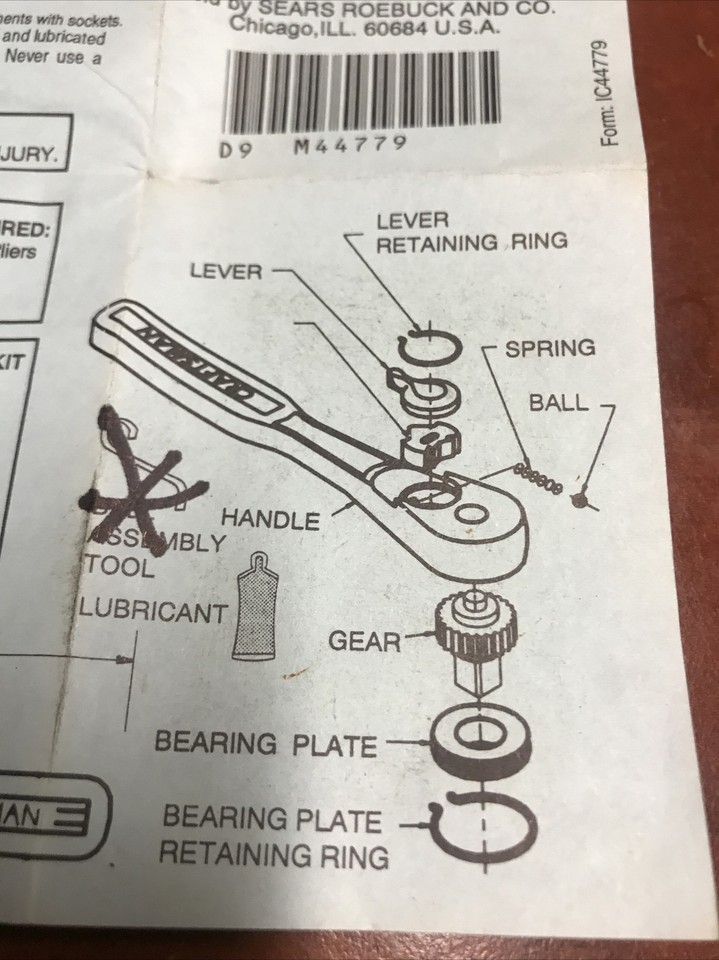 New Craftsman 44779 Ratchet Repair Kits for 1/4” Drive 43185/43186 ...