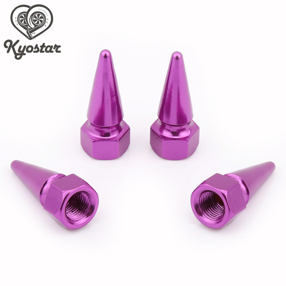 JDM 4Pcs Spiked Aluminum Tire Air Valve Stem Caps Car Truck Bike Wheel ...
