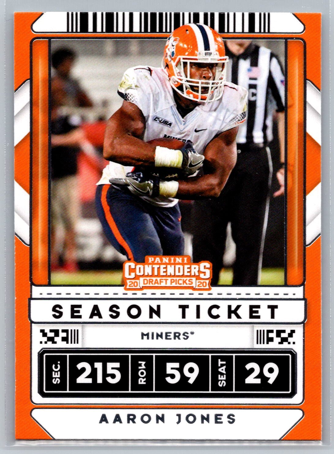 Aaron Jones 2020 Panini Contenders Draft Picks FOOTBALL #2 UTEP Miners ...