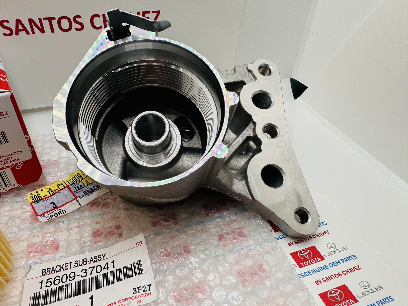 Toyota Engine Oil Filter Housing + Oil Filter Element Genuine OEM 15609 ...