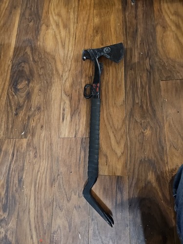 26.5" Fire Hooks Unlimited Axe/Pry Bar With Loop Latch Solid Life Saver ...