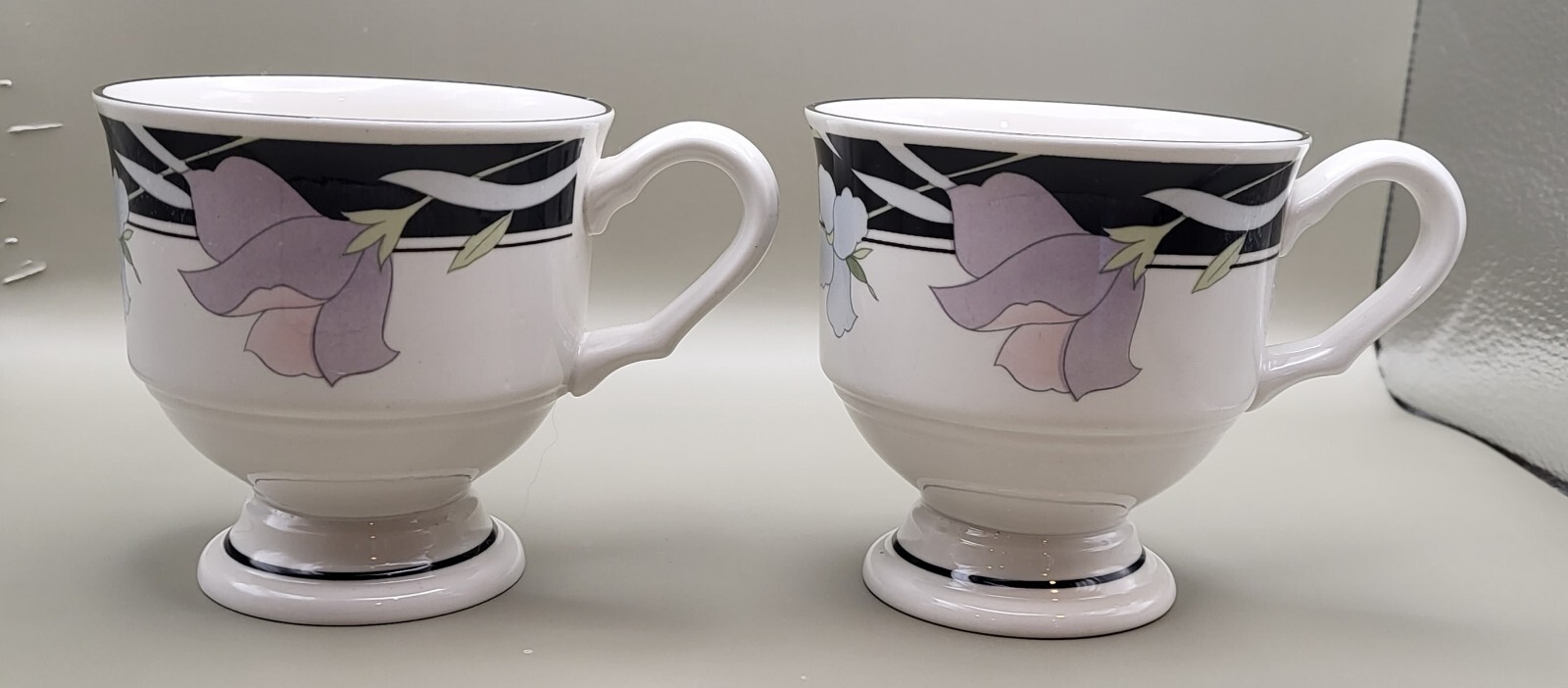 Set Of 2 Sango Symphony Coffee Cups 10 Fl Oz Purple Flowers | eBay