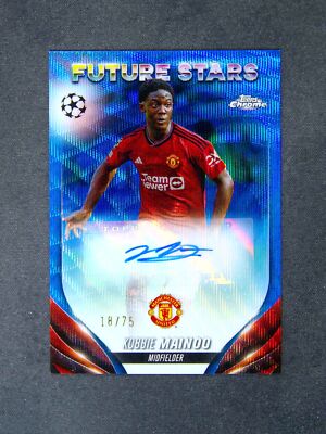 2023-24 Topps Chrome UEFA Kobbie Mainoo Future Stars Auto Blue Wave /75 ...