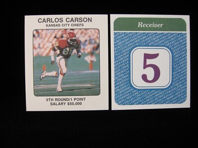 1989 Carlos Carson Kansas City Chiefs Franchise Game Card 1ct | eBay