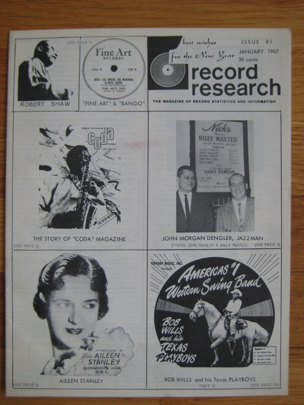 1976 RECORD RESEARCH Robert Shaw John Morgan Dengler Aileen Stanley Bob ...