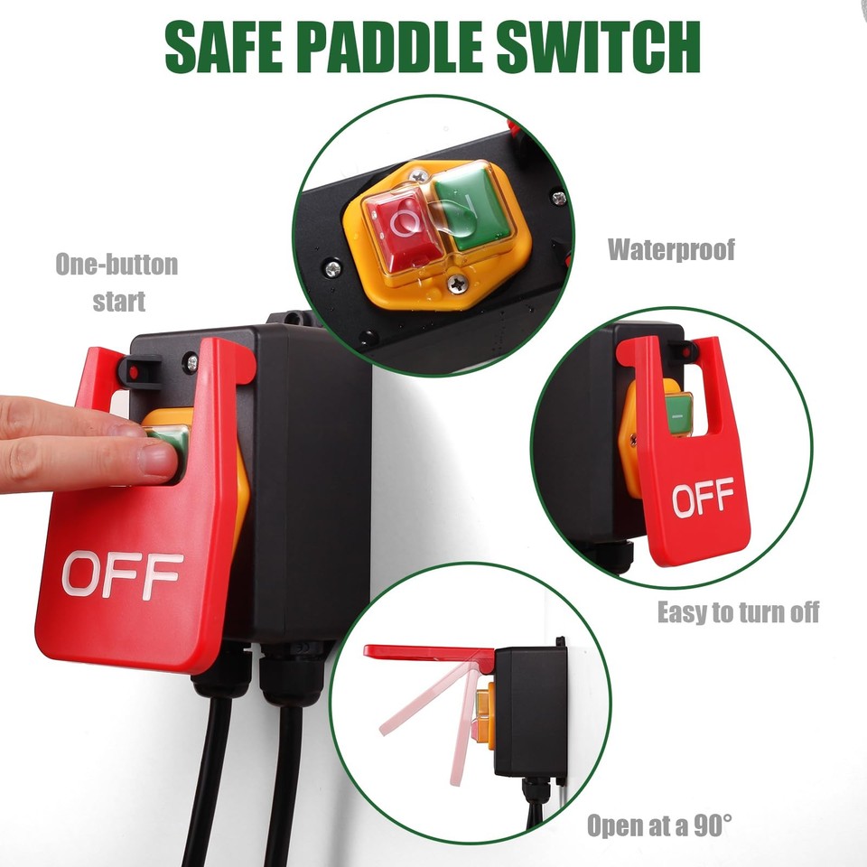 Paddle Switch for Table Saw 110V to 120V Single Phase On/Off Switch ...