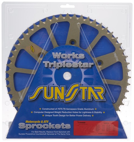 Sunstar 5-355955 Works Triplestar 55-Teeth 520 Chain Size Rear Aluminum ...